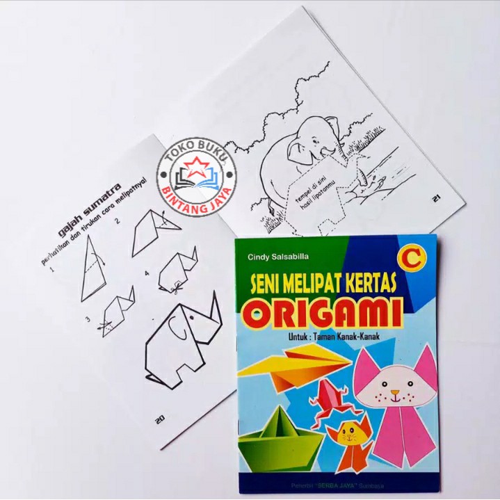 Jual Buku Melipat Kertas Origami Lengkap - Buku Panduan Melipat Kertas Origami Untuk Paud Dan TK ...