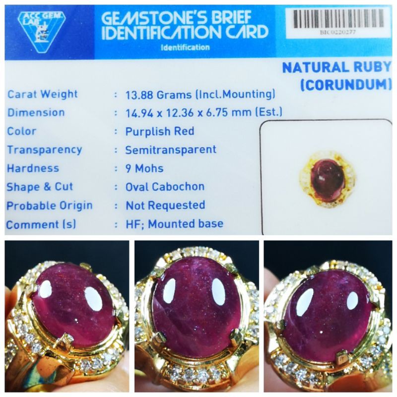 Jual Natural Red Ruby Madagascar Top Colour Plus Memo Plus Ring HQ | Shopee Indonesia