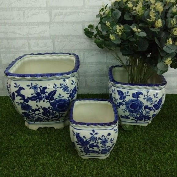 Jual Pot Tanam Keramik Segi Empat / Pot Tanaman Keramik / Pot Bunga ...