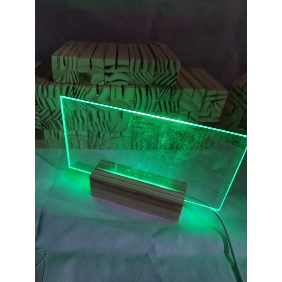 Jual grosir standing kayu acrilik holder A4/Stand kayu led/Tatakan ...