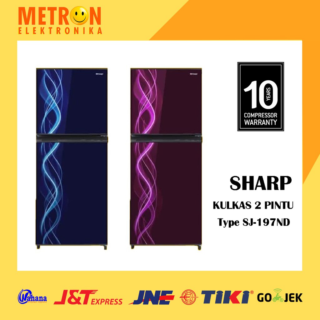 Jual SHARP SJ 197 ND / KULKAS 2 PINTU 172 LITER / SJ197ND | Shopee ...