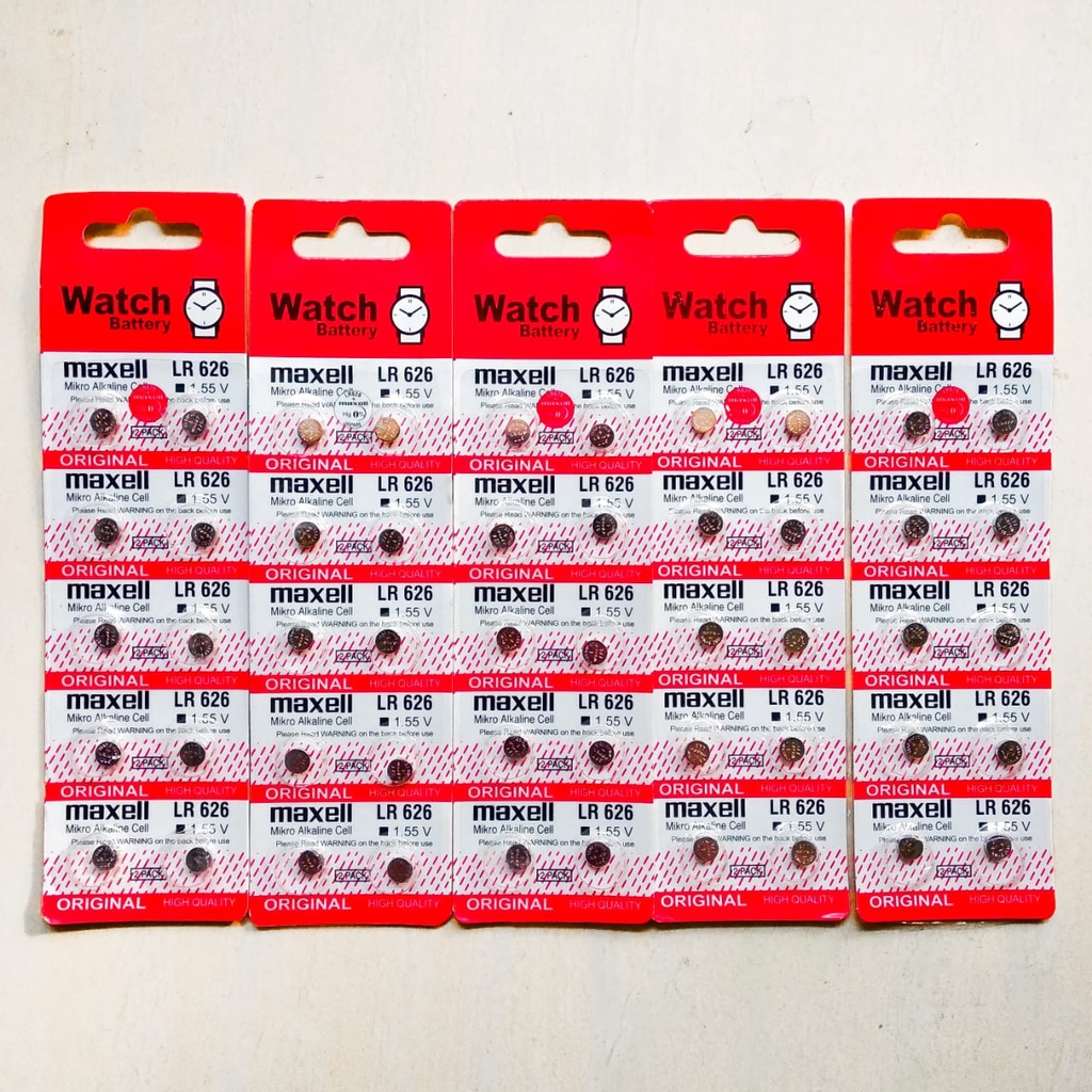 Jual Baterai Maxell LR626 / 377 isi 50 pcs ( 5 lembar ) | Shopee Indonesia