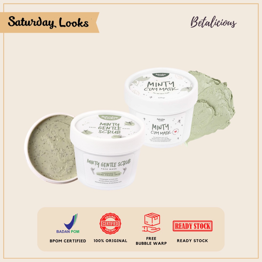 Jual Saturday Looks Minty Gentle Scrub Face Mask 125gr / Saturday Looks ...