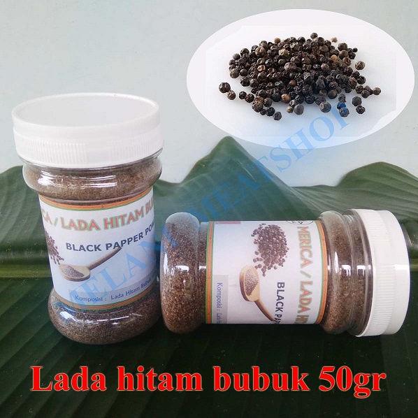Jual Lada Hitam Bubuk Rempah Bumbu 50gr Black Papper Powder Botol 50 gr ...