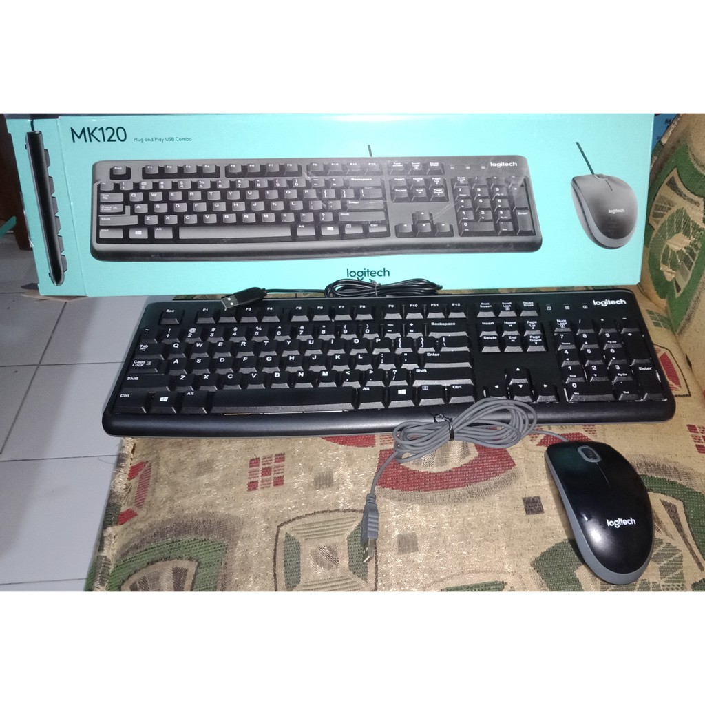 Jual Paket Keyboard Mouse Logitech MK120 Seken | Shopee Indonesia