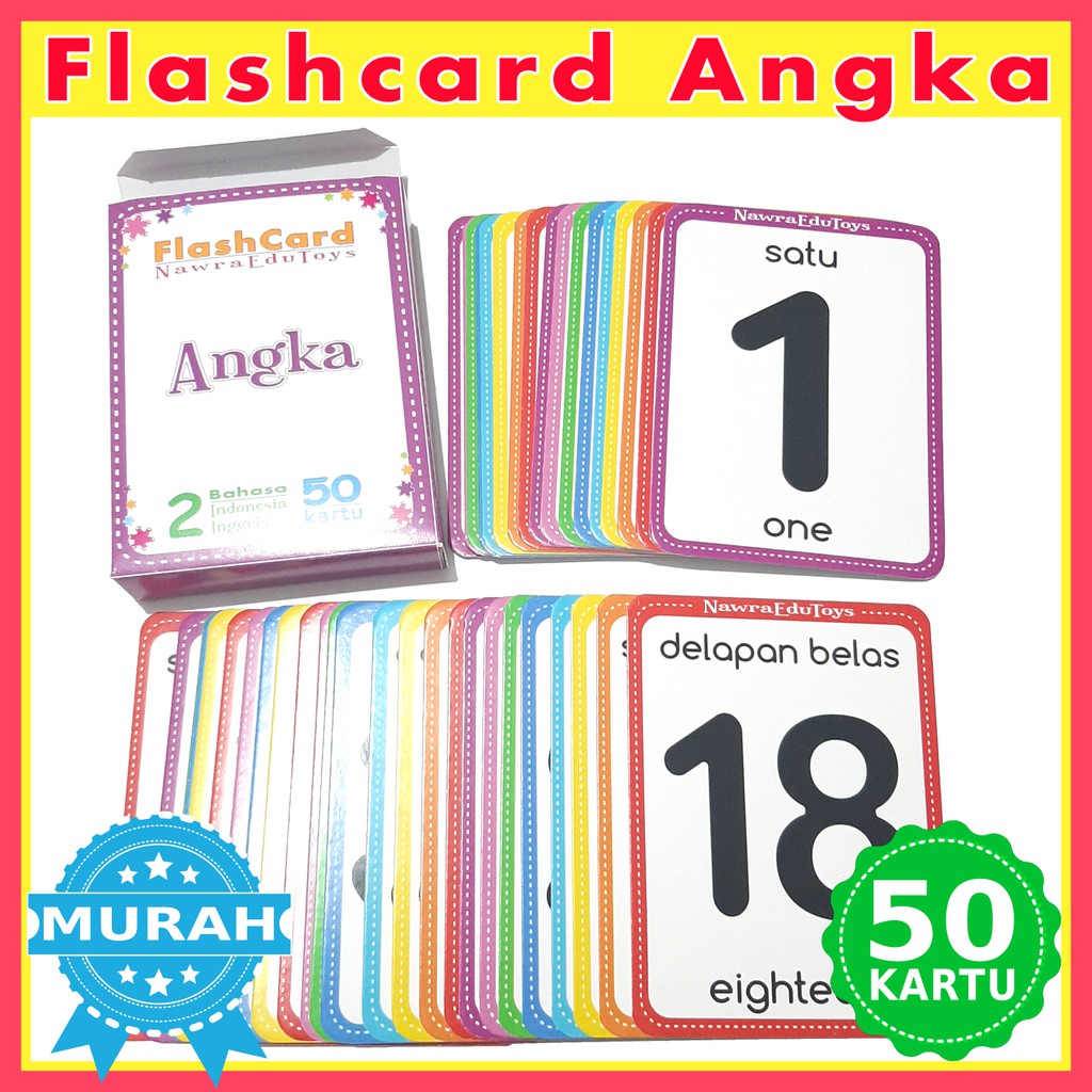 Jual Flashcard ANGKA, Flash Card, Kartu Pintar Belajar | Shopee Indonesia