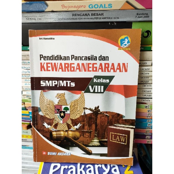 Jual Buku Pendidikan Pancasila dan kewarganegaraan untuk SMP kelas Vlll penerbit Bumi Aksara ...