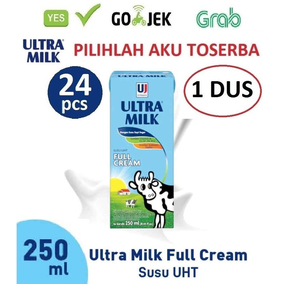 Jual Susu Ultra Full Cream 250 ml - 1 DUS ISI 24 pcs | Shopee Indonesia