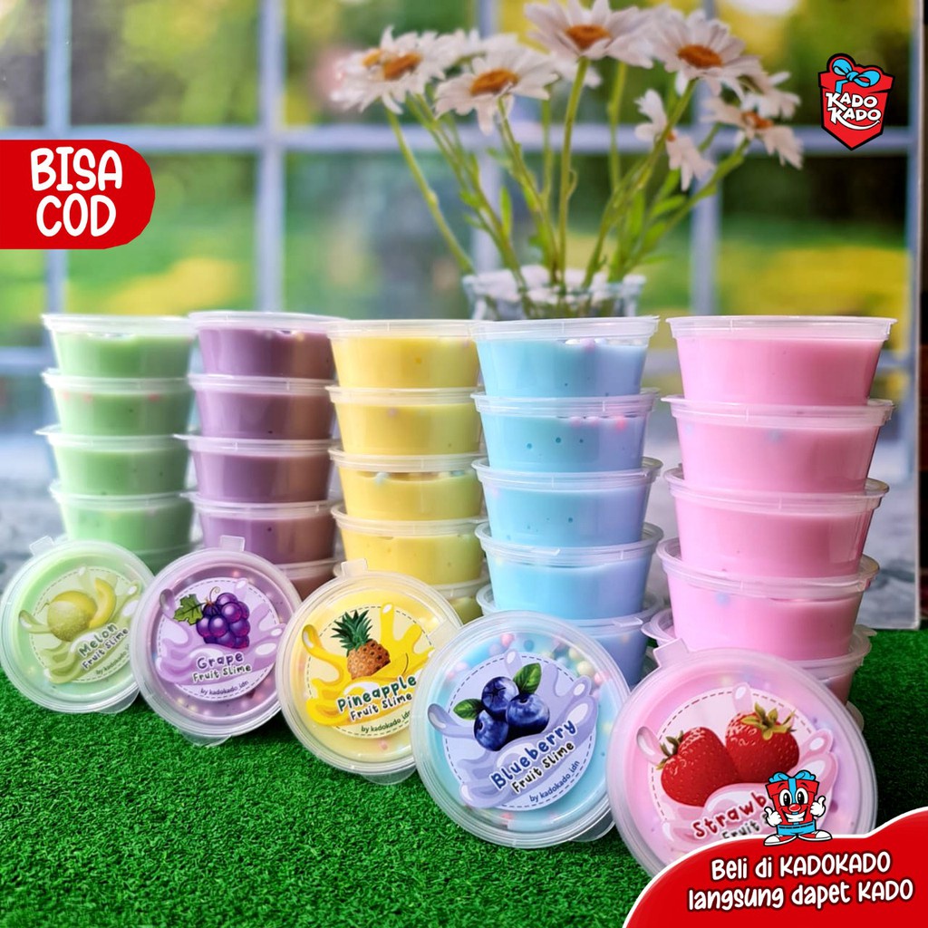 Jual Slime buah buahan Set fruit slime(isi 5 varian warna dan 5 rasa ...
