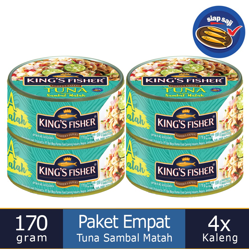 Jual Paket 4 Pcs King's Fisher Tuna Sambal Matah Daging Tuna Makanan ...