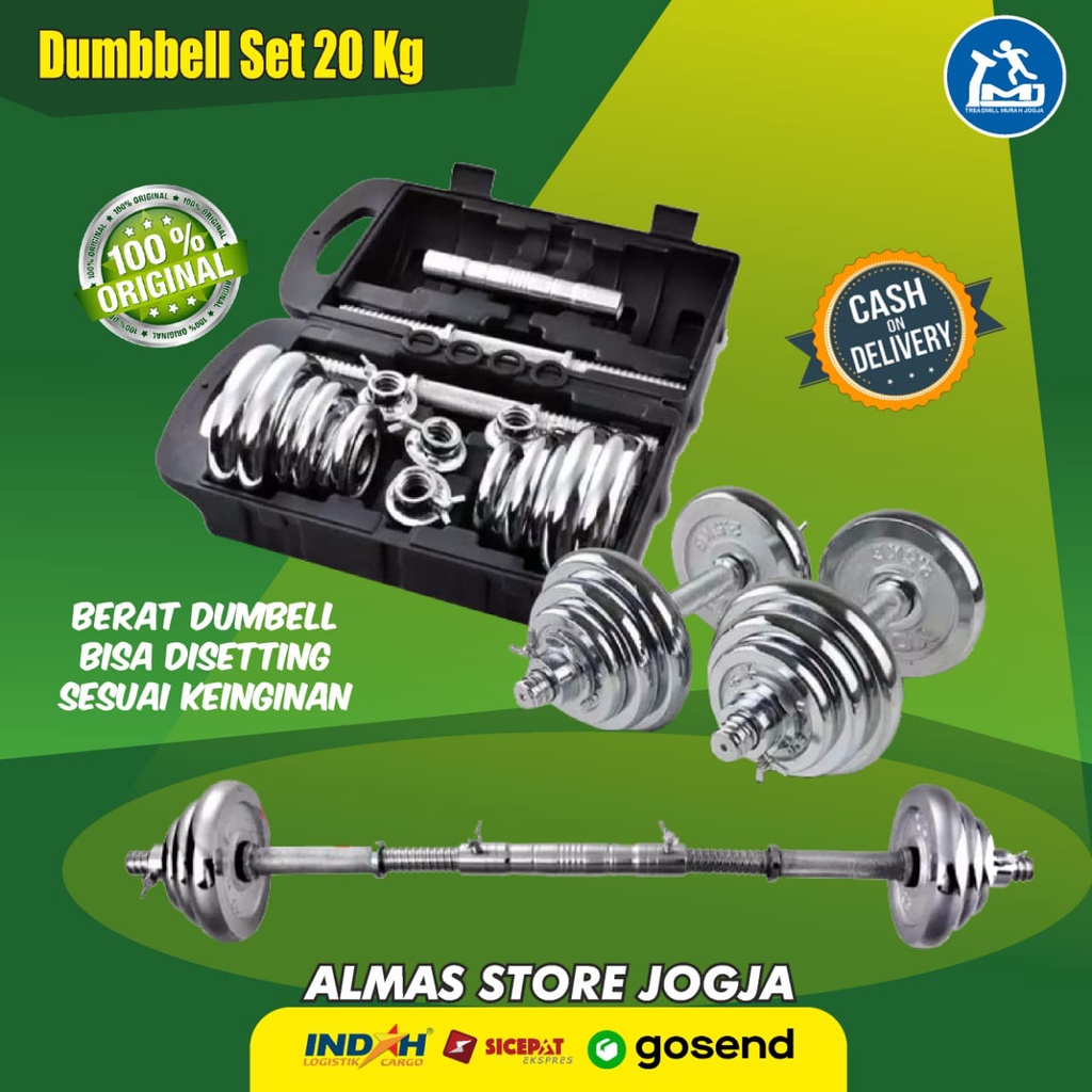 Jual Barbel Set Dubel 20 kg Murah Damble Dumbell Set 200kg Alat ...