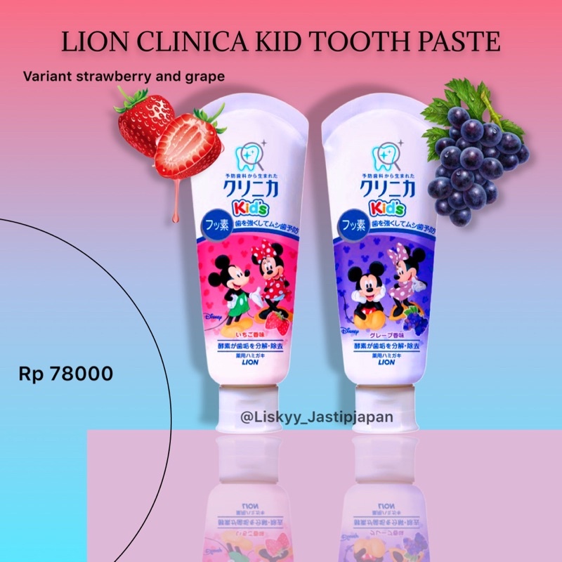Jual LAST STOCK HARGA TERJUN BEBAS MADE IN JAPAN LION CLINICA KID TOOTHPASTE PASTA GIGI ANAK ...