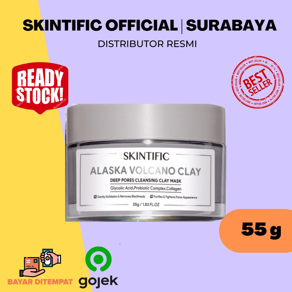 Jual SKINTIFIC Alaska Volcano Clay Mask Deep Pores Cleansing Mud Mask ...