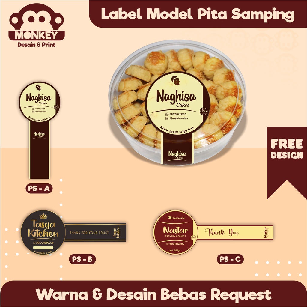 Jual Label Sticker Toples Kemasan Custom Bahan Cromo Model Pita Samping ...