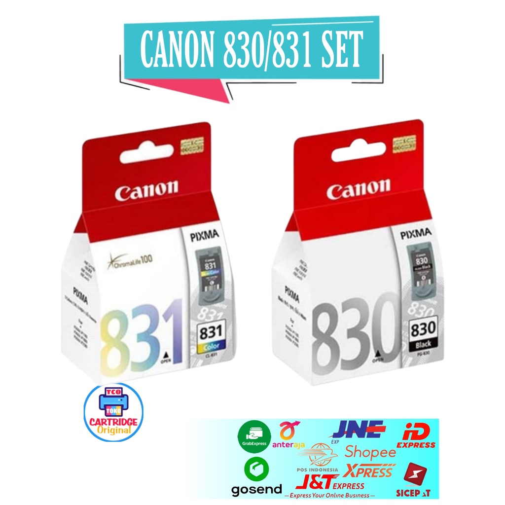 Jual SET Cartridge Tinta Canon 830 831 Black and Color Original ...