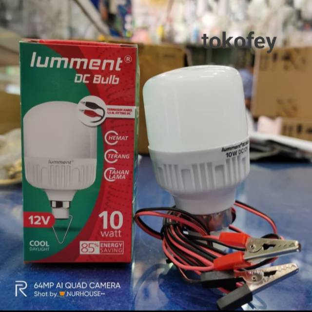 Jual Lampu led dc 12 volt 10 watt lumment Lampu aki dengan jepit kabel 1,5 m | Shopee Indonesia