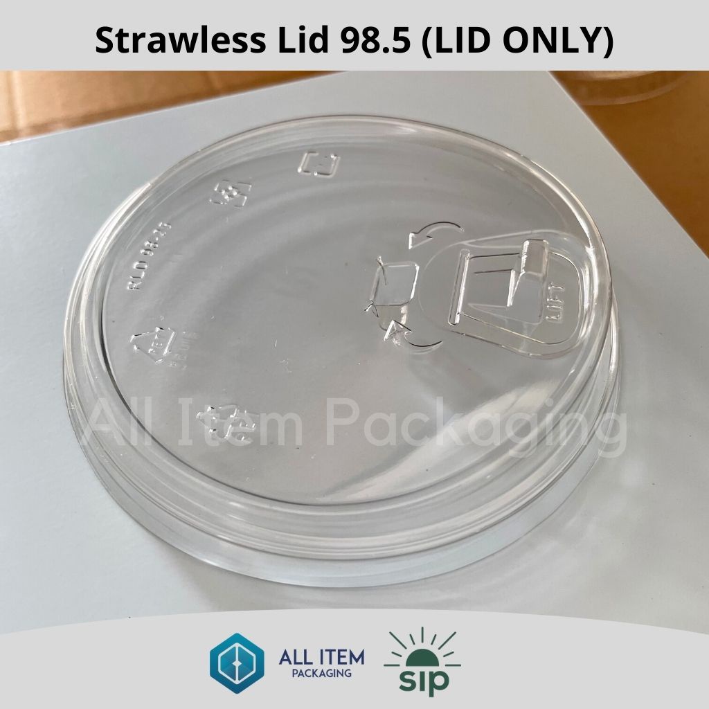 Jual Strawless Lid / Tutup Gelas Plastik Strawless SIP 98.5 PET @50 Pcs ...
