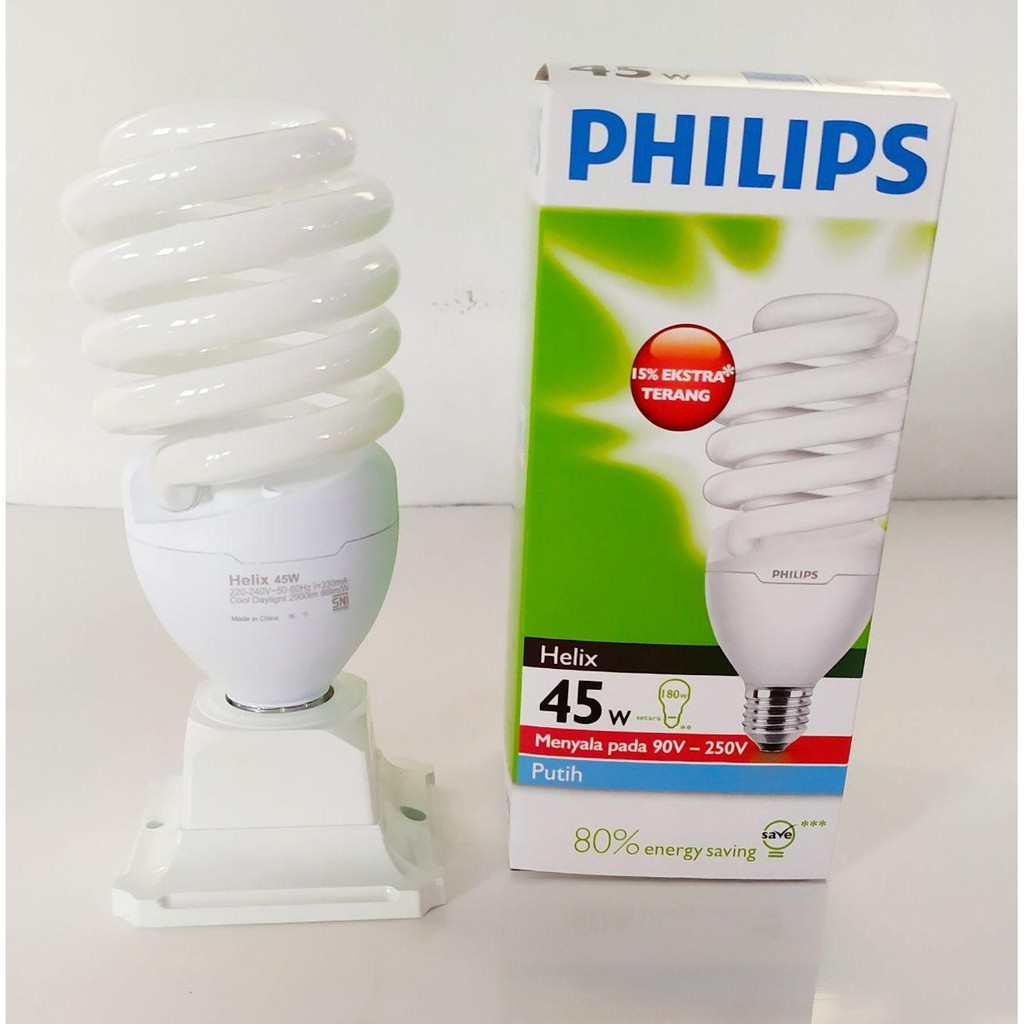 Jual Lampu Philips Helix 45W 45 Watt Putih E27 - Lampu Spiral Tornado 45 W | Shopee Indonesia