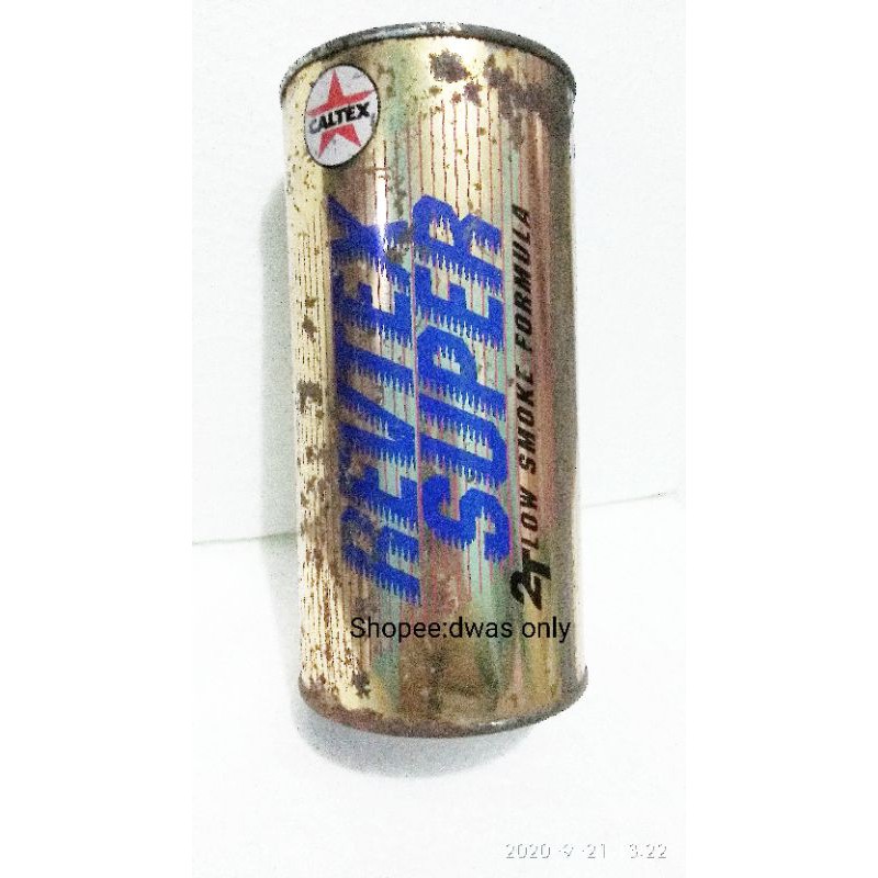 Jual Caltex revtex super kaleng gold 2t oli samping oli 2t lawas jadul ...