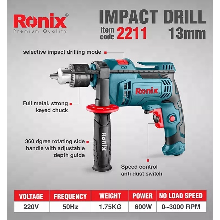 Jual Ronix Model 2211 Impact Drill, Impact Drill Kit 13mm | Shopee ...