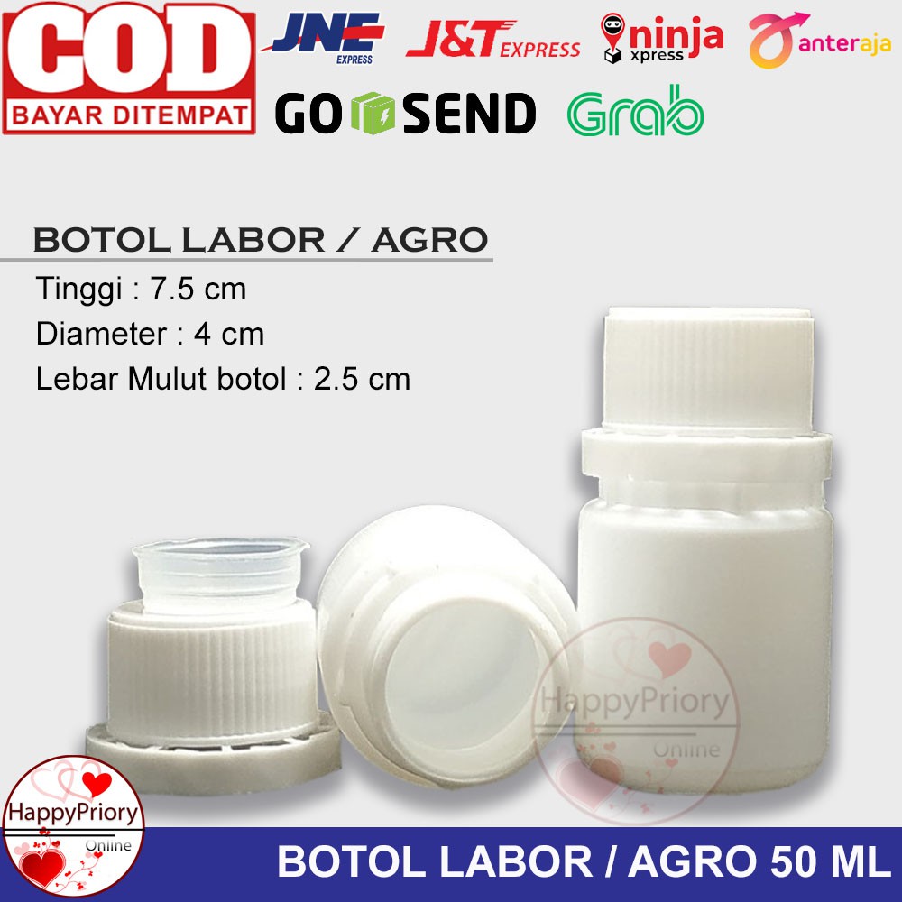 Jual Botol Plastik Labor Agro Pupuk 50 ML | Shopee Indonesia