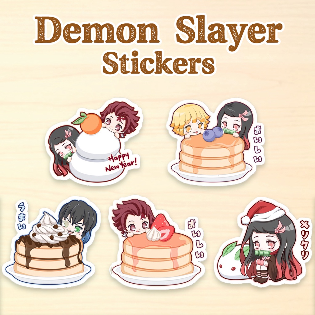 Jual 5 pcs Demon Slayer Sticker Stiker Waterproof Anti Air Kimetsu no ...