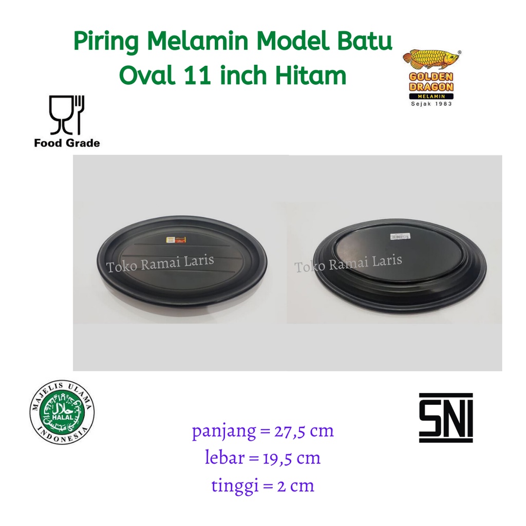 Jual PIRING OVAL MEVVAH P6411A Piring MELAMIN Model Batu Oval ukuran 11 ...