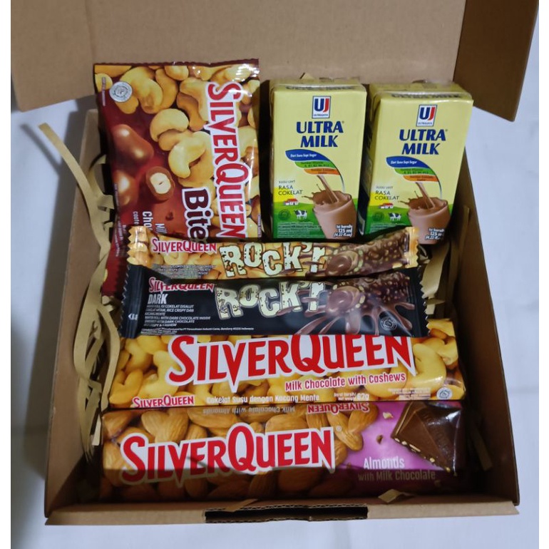 Jual (READY STOCK) COKLAT HAMPERS SNACK / SNACK BOX COKELAT SILVERQUEEN ULTRAMILK / GIFT COKLAT ...