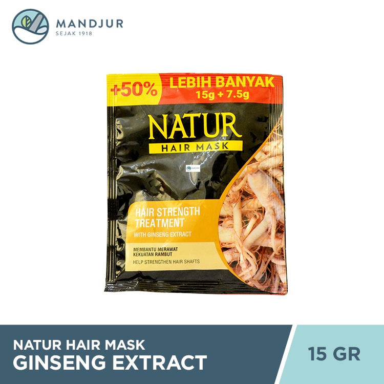 Jual Natur Hair Mask Ginseng Extract Sachet 15 Gram - Masker Rambut ...