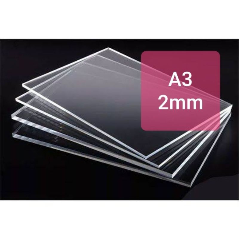 Jual ACRYLIC SHEET / AKRILIK LEMBARAN / A3 2MM | Shopee Indonesia
