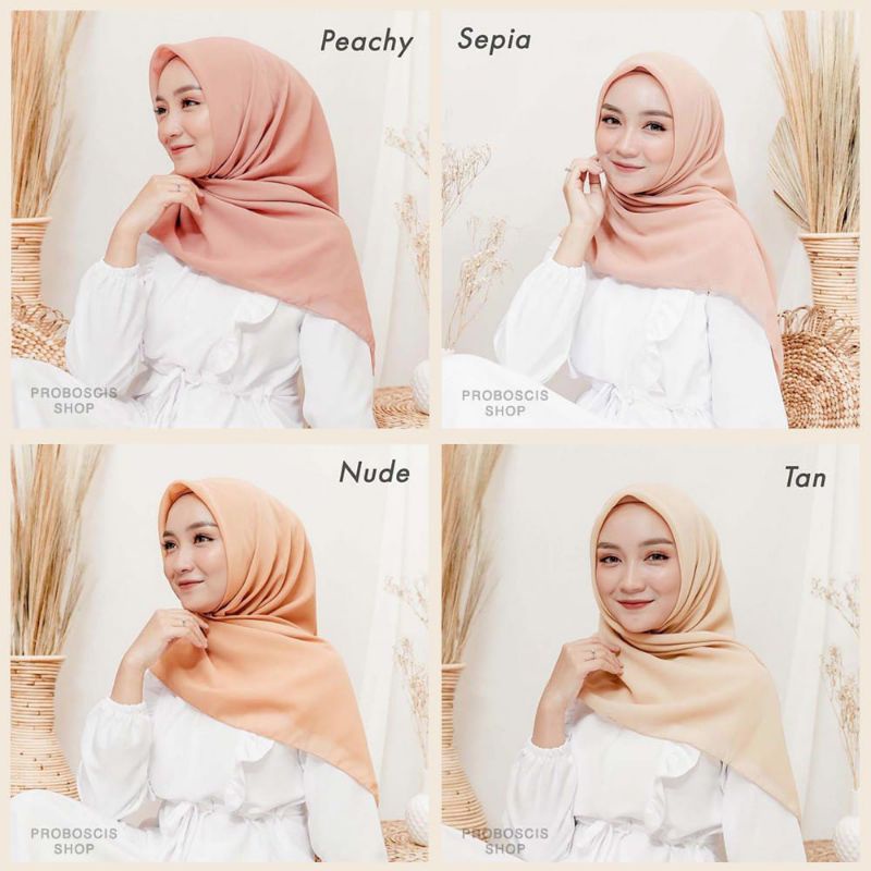 Jual 40 Warna Segiempat BELLA SQUARE Hijab Jilbab Polycotton Hycon Poton Polos Premium | Shopee ...