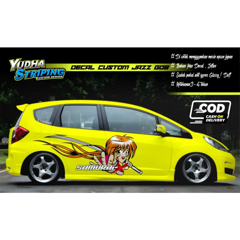 Jual STICKER HONDA JAZZ TEMA SAMURAI X / STRIPING VARIASI HONDA JAZZ ...