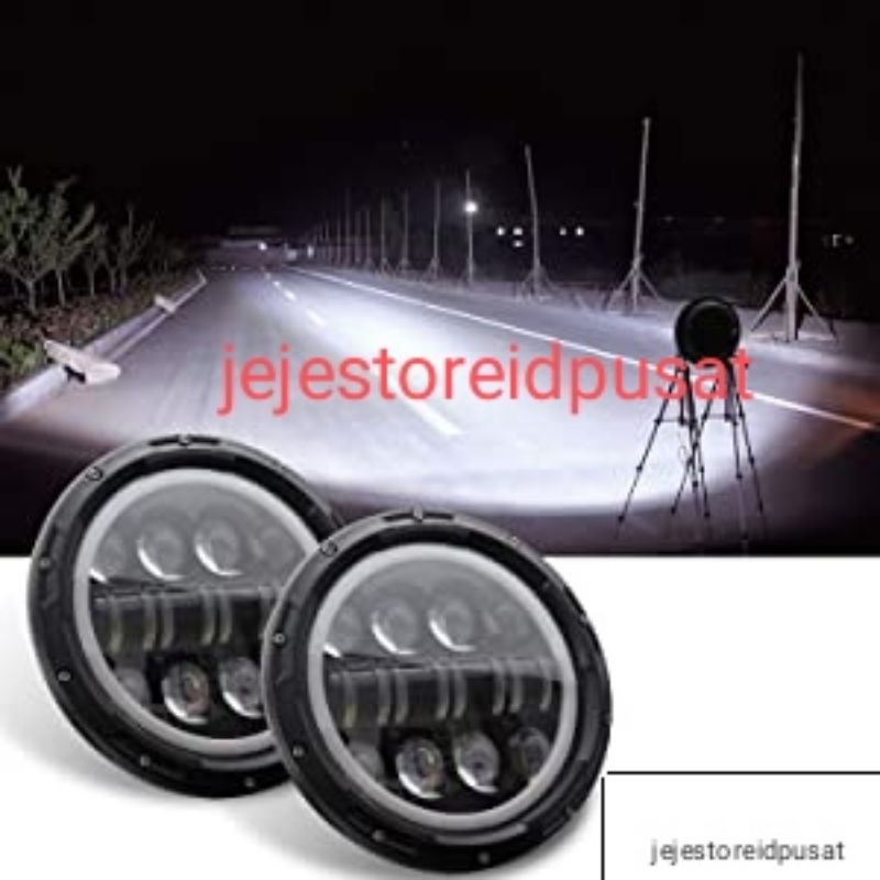 Jual led depan headlamp offroad jeep rubicon Jimmy 2 warna putih kuning ...