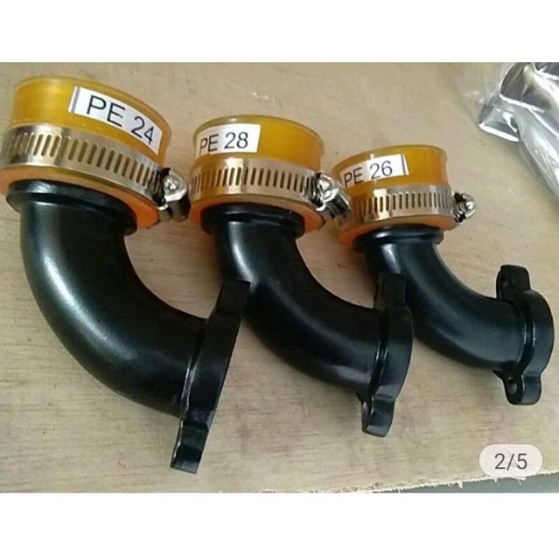 Jual Manipol Manifold Karburator Intek Teflon Motor BEBEK PE 24/26/28 | Shopee Indonesia