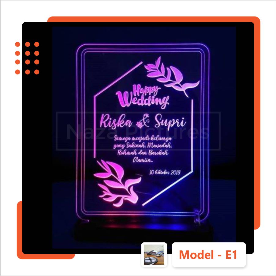 Jual Lampu Hias Akrilik Custom Desain / Lampu Meja LED /Lampu Hias ...