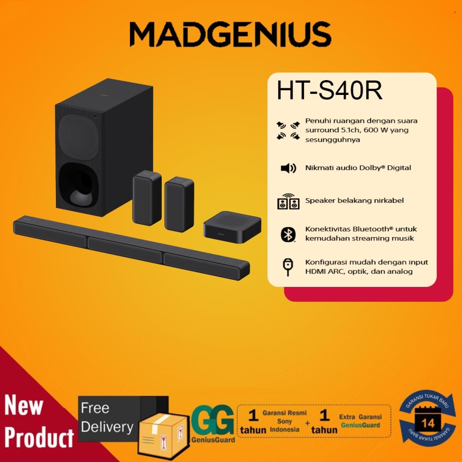 Jual SONY Original HT-S40R / HTS40R / HT S40R 5.1ch Home Cinema ...