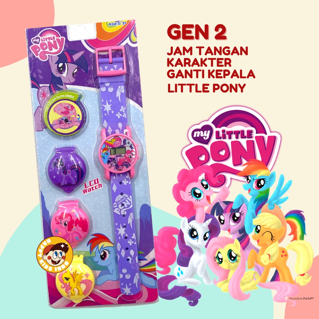 Jual JAM TANGAN ANAK KARAKTER LITTLE PONY 3 IN 1 BISA GANTI KEPALA ...