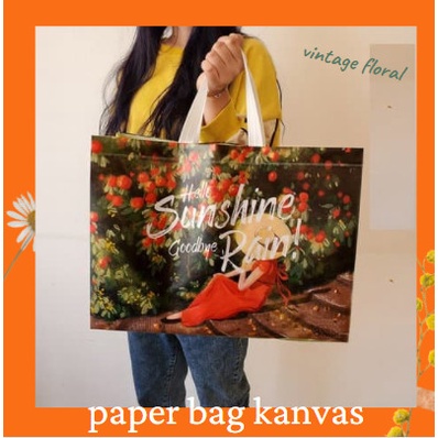 Jual Paper Bag kanvas kain go green Kantong Besar Paperbag Import ...