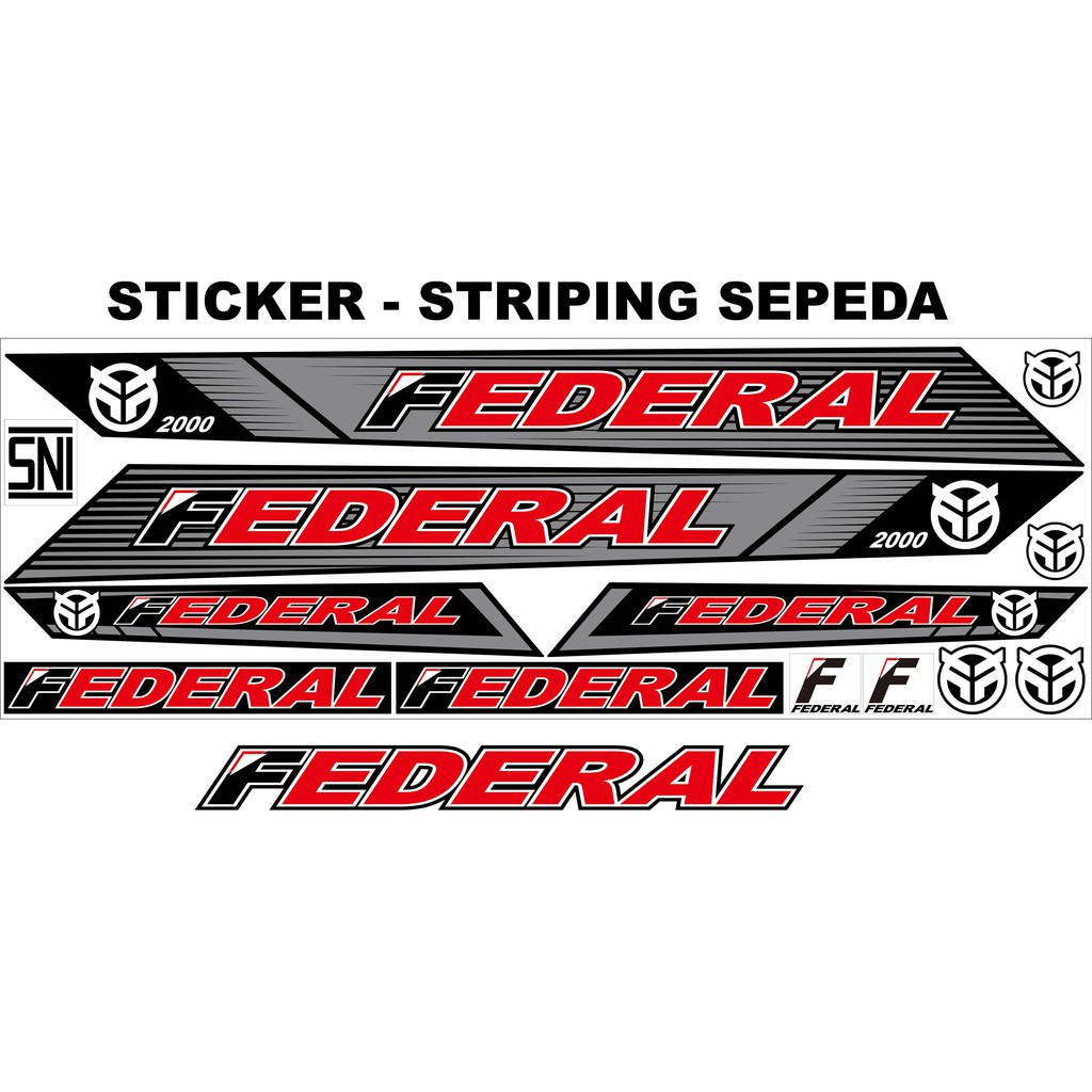Jual STICKER VARIASI DECAL SEPEDA FEDERAL STRIPING | Shopee Indonesia