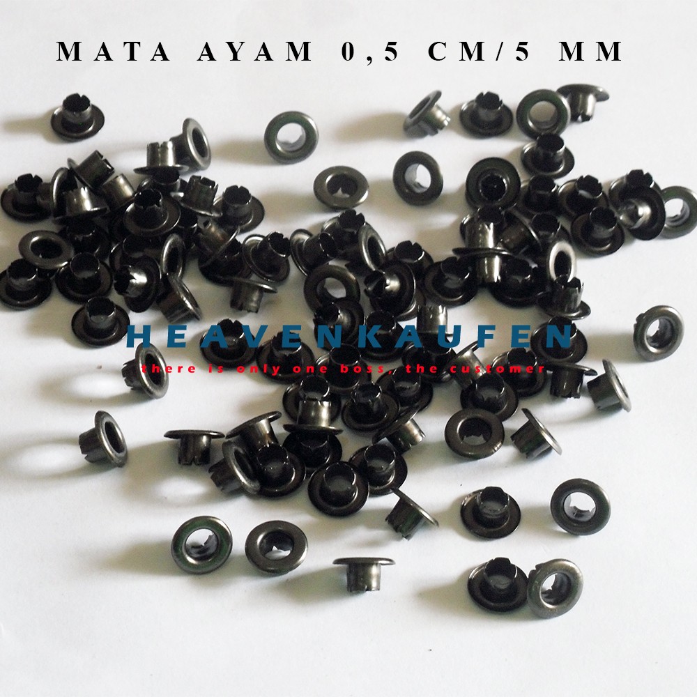 Jual Eyelet / Mata Ayam 5 mm Harga Per pack isi 100 pcs Hitam/Black ...