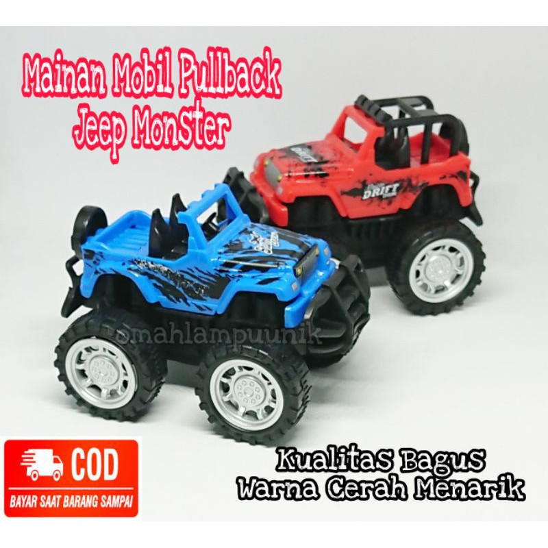 Jual Mainan Mobil Jeep Monster Pullback/ Mobil Pullback Jeep Monster ...