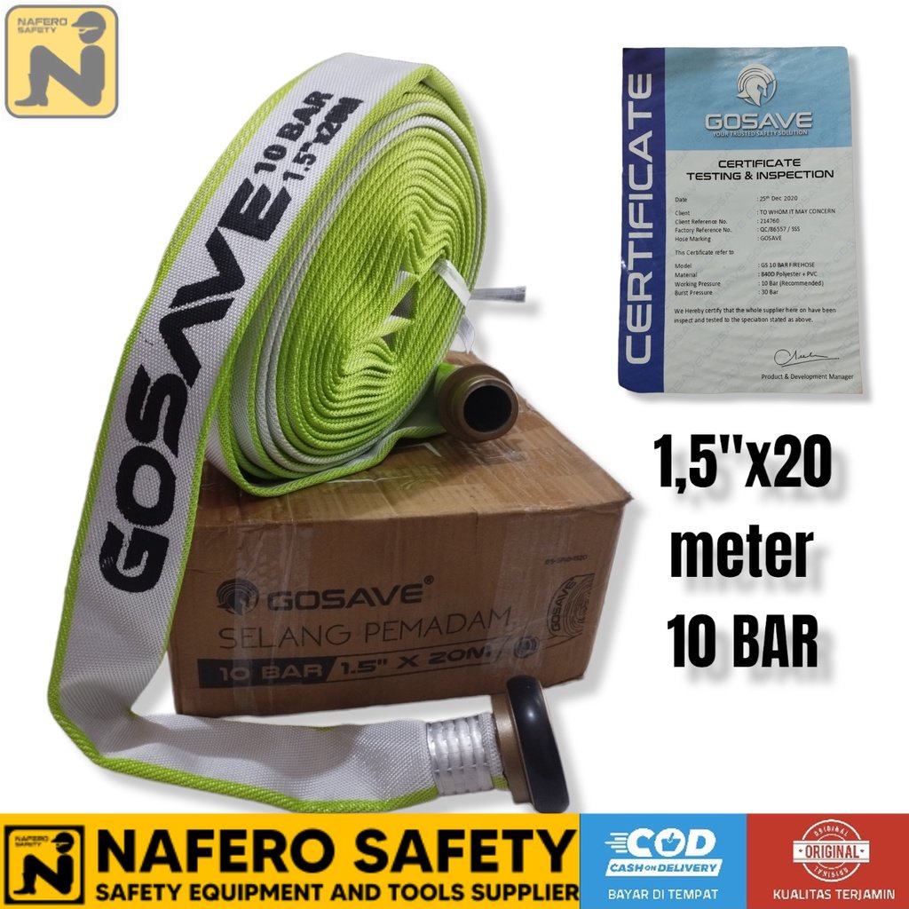 Jual Selang Hydrant GOSAVE Pemadam 10 Bar 1.5 x 20 Meter Coupling ...
