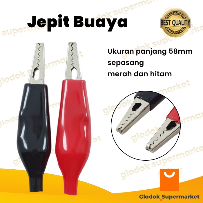 Jual Jepit Buaya Besar Capit Aki Sepasang Jepitan Alligator Merah Hitam ...