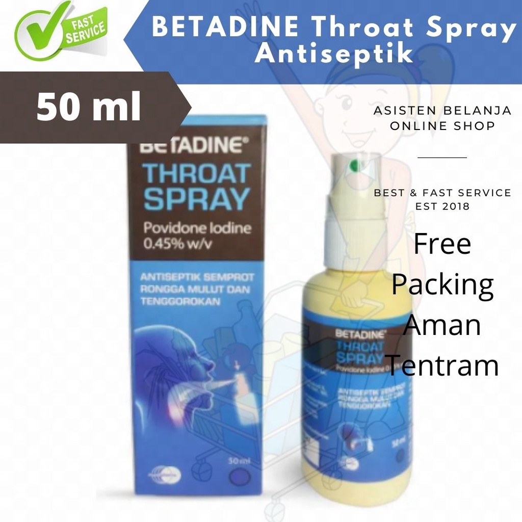 Jual BETADINE Throat Spray Sakit Tenggorokan Mengatasi Sariawan Bau ...