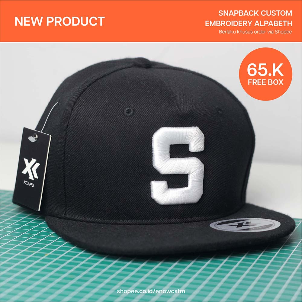 Jual Enow - Topi Custom Bordir Logo Snapback / topi baseball bordir ...