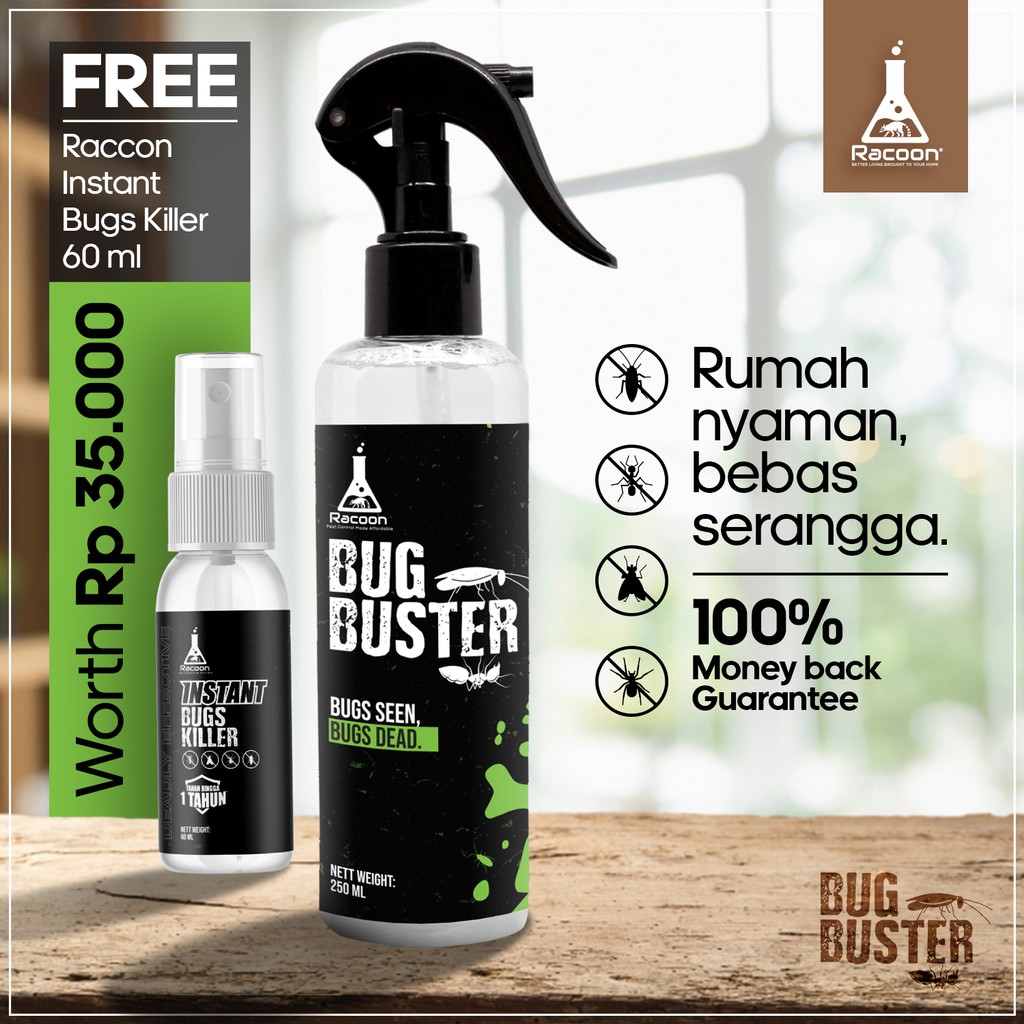 Jual Racoon Anti Kecoa & Semut Bug Buster FREE Instant Killer Dijamin Ampuh / Uang 100% Kembali ...