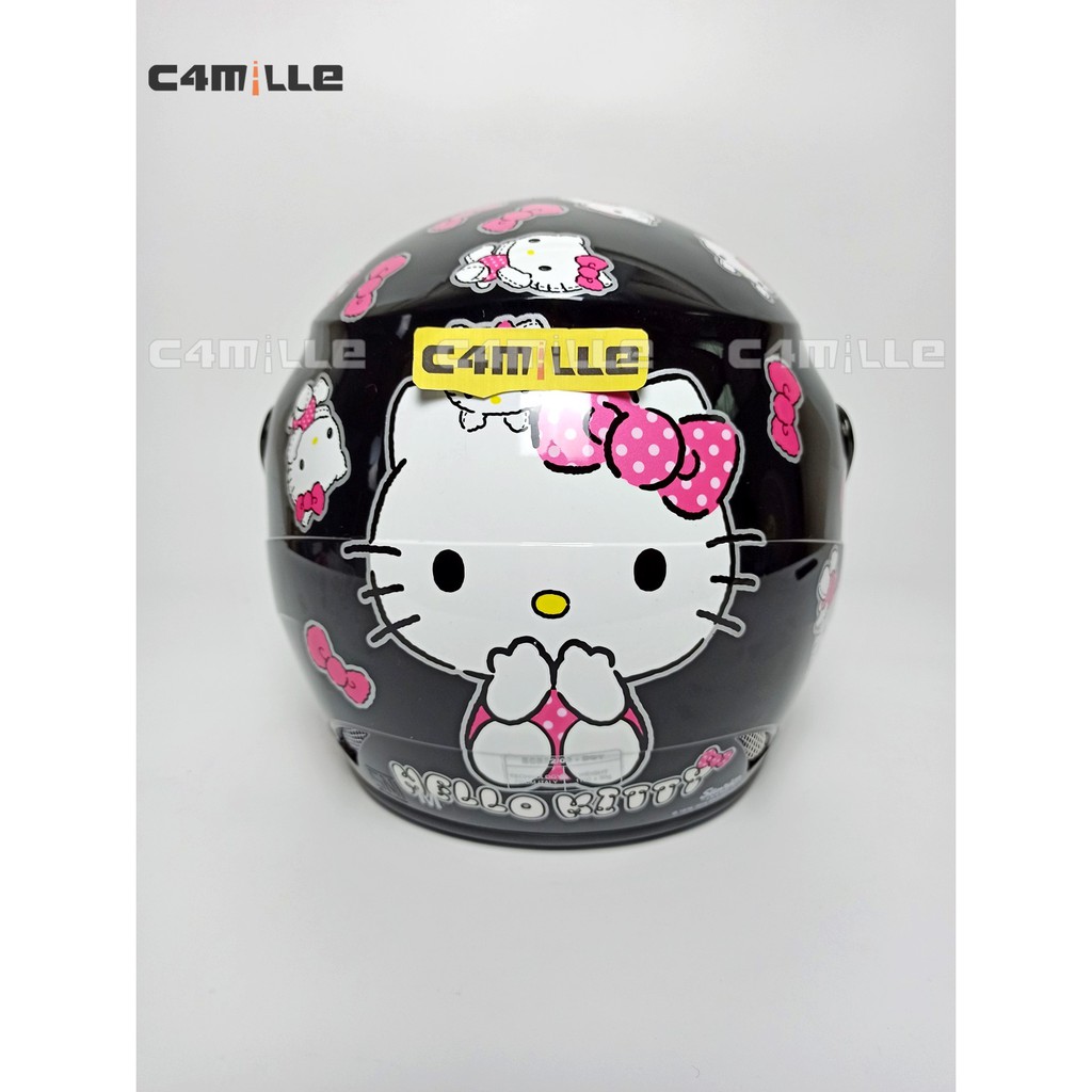 Jual HELM GM EVO CARTOON HELLO KITTY #14 BLACK HALF FACE | Shopee Indonesia