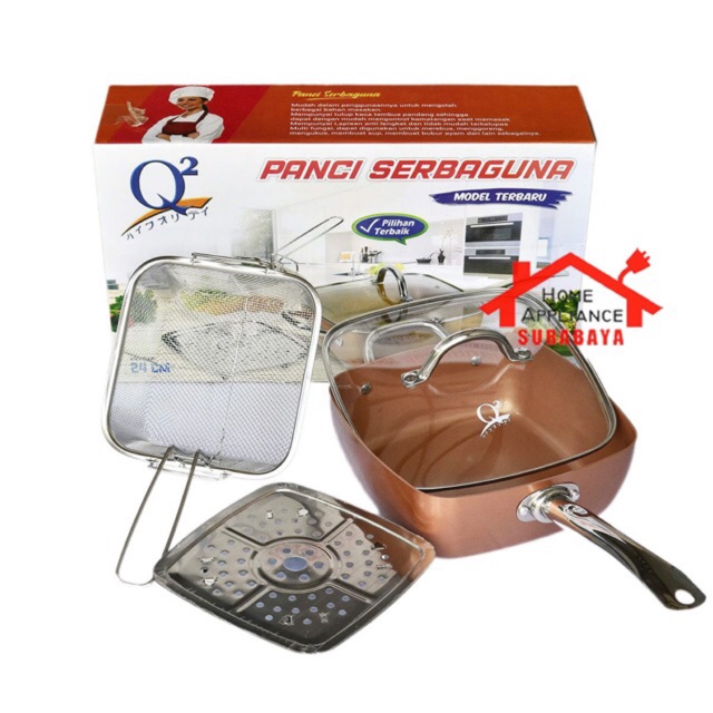 Jual Panci Set Goreng Kotak Persegi Square Pan With Lid Deep Fryer ...