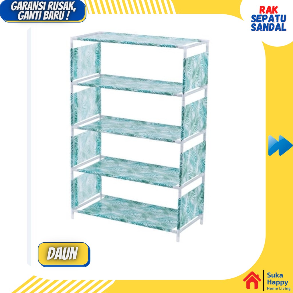 Jual Tempat Sepatu Sendal 5 Tingkat Portable Shoes Rack Rangka Besi Rak ...