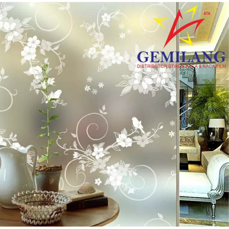 Jual Stiker Kaca/Stiker Kaca Motif/Stiker Kaca Motif Bunga/Stiker Kaca ...